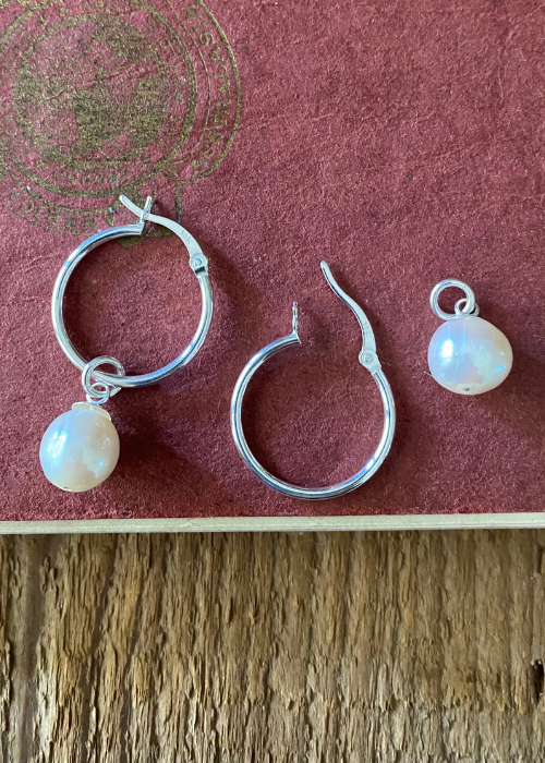 Pearl Earrings - Sterling Silver Loop | Ironstone Cottage - Barossa