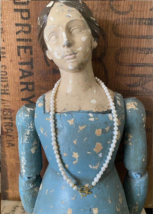 Necklace/Wrap Bracelet - Freshwater Pearl And Brass | Ironstone Cottage ...
