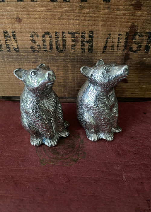 Salt And Pepper Set - Pewter Bears | Ironstone Cottage - Barossa